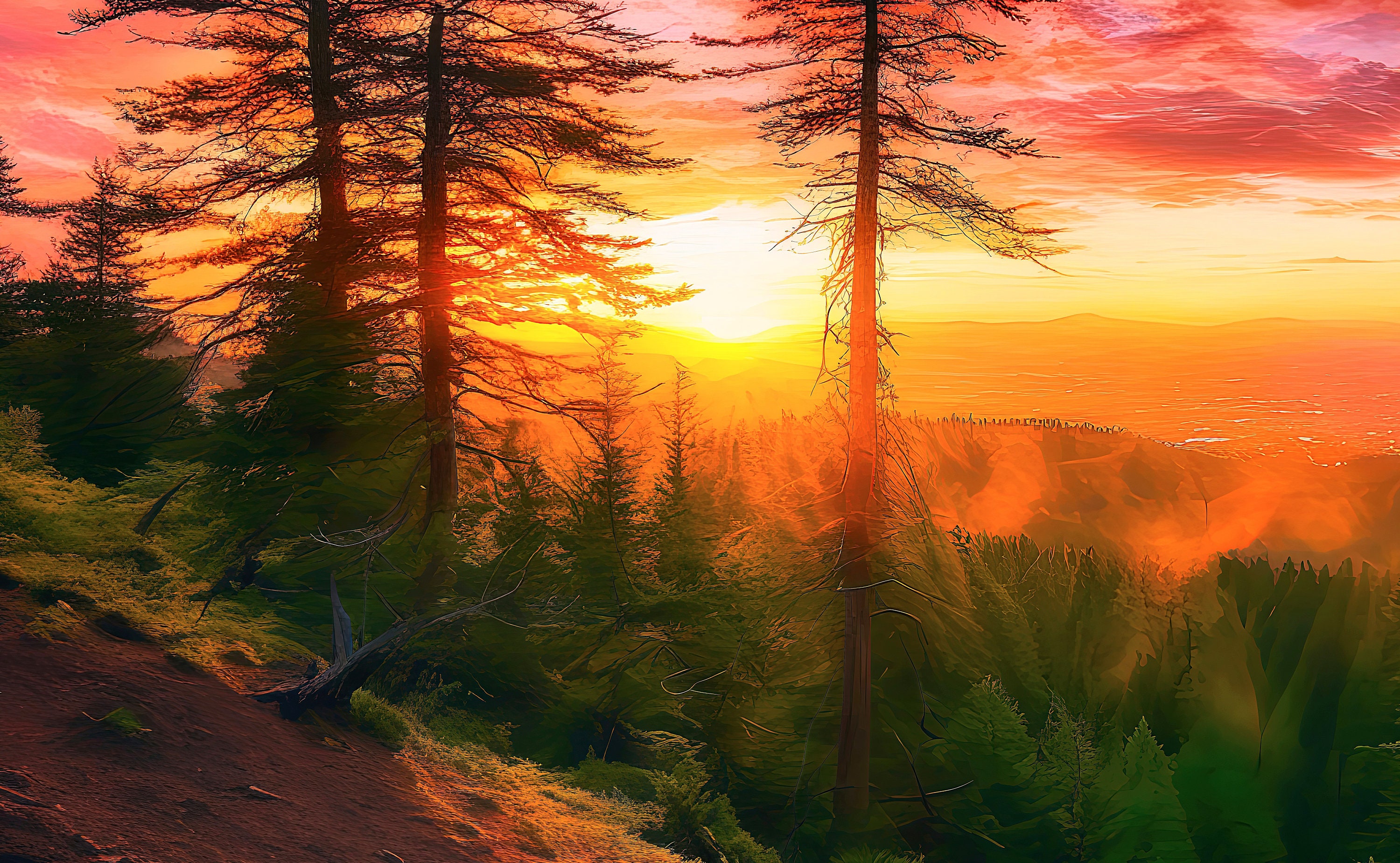 Landscape Art Print, Instant Download, Landscape Print, Printable Art ...