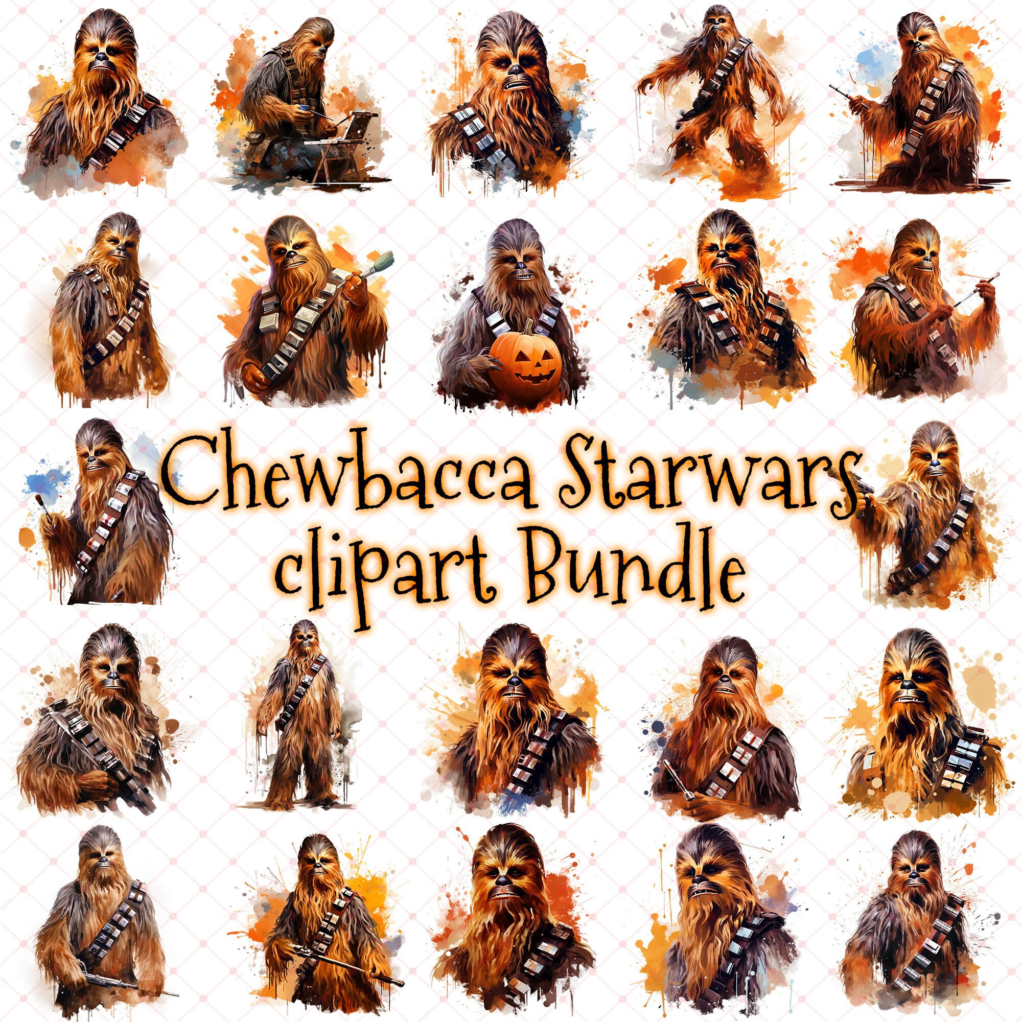 40 Watercolor Chewbacca Starwars Clipart, Chewbacca Starwars ...