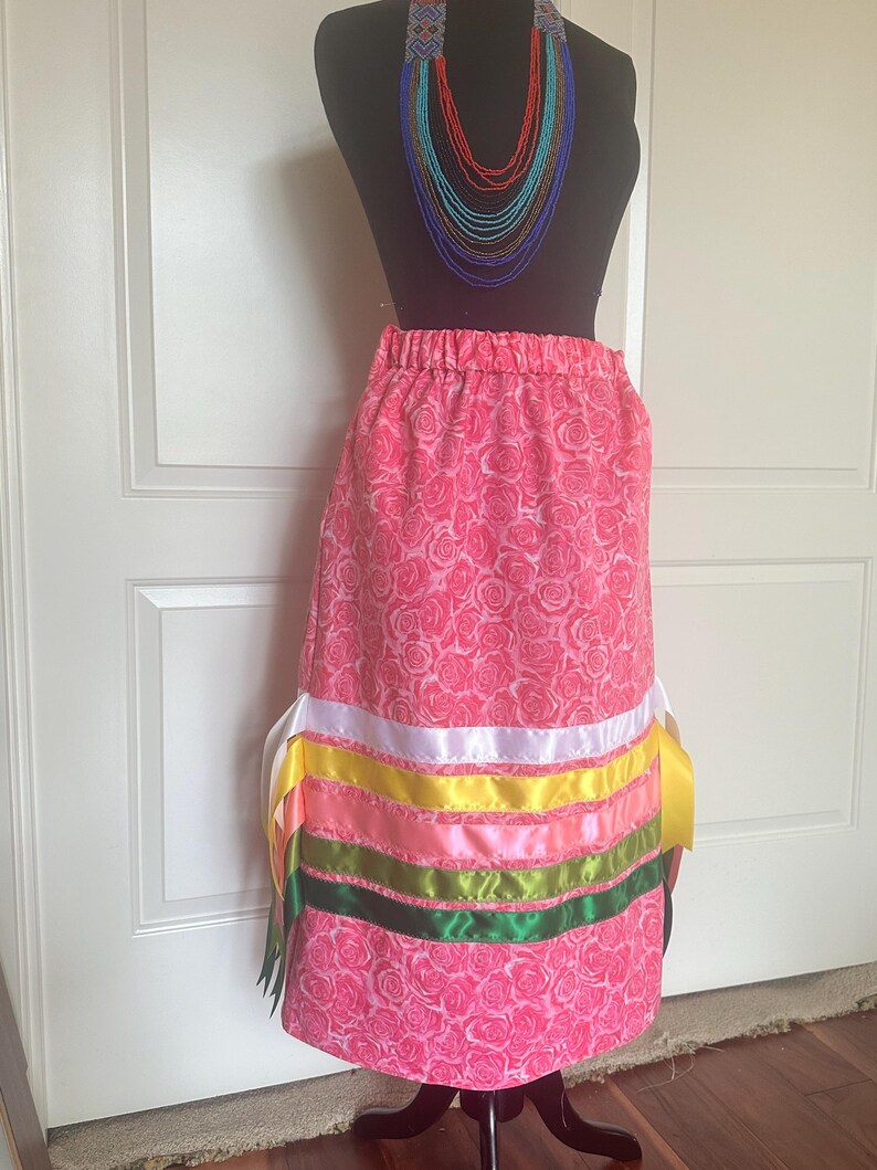 Native American Ribbon Skirt Pink. Size up to XL - Etsy