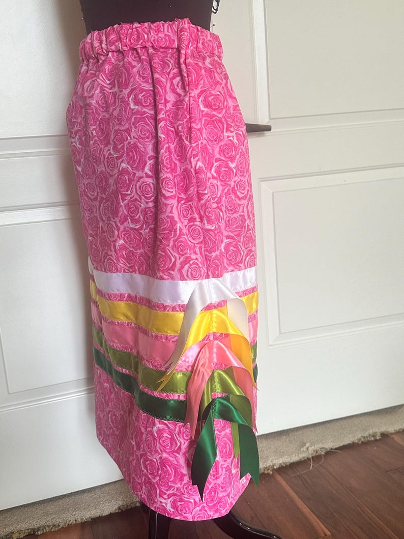Native American Ribbon Skirt Pink. Size up to XL - Etsy