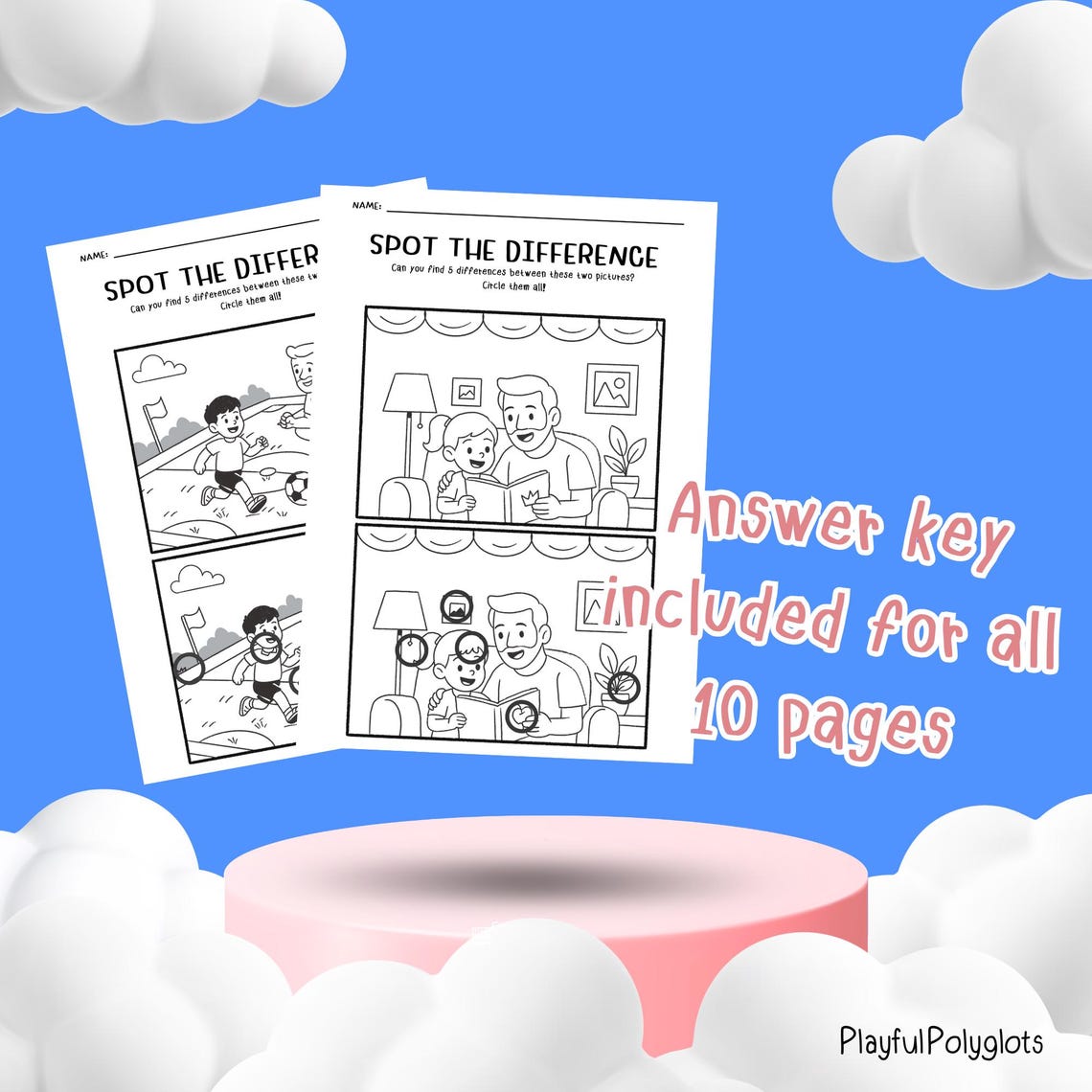 Spot the Difference – Father’s Day Pack (10 Pages) - Etsy