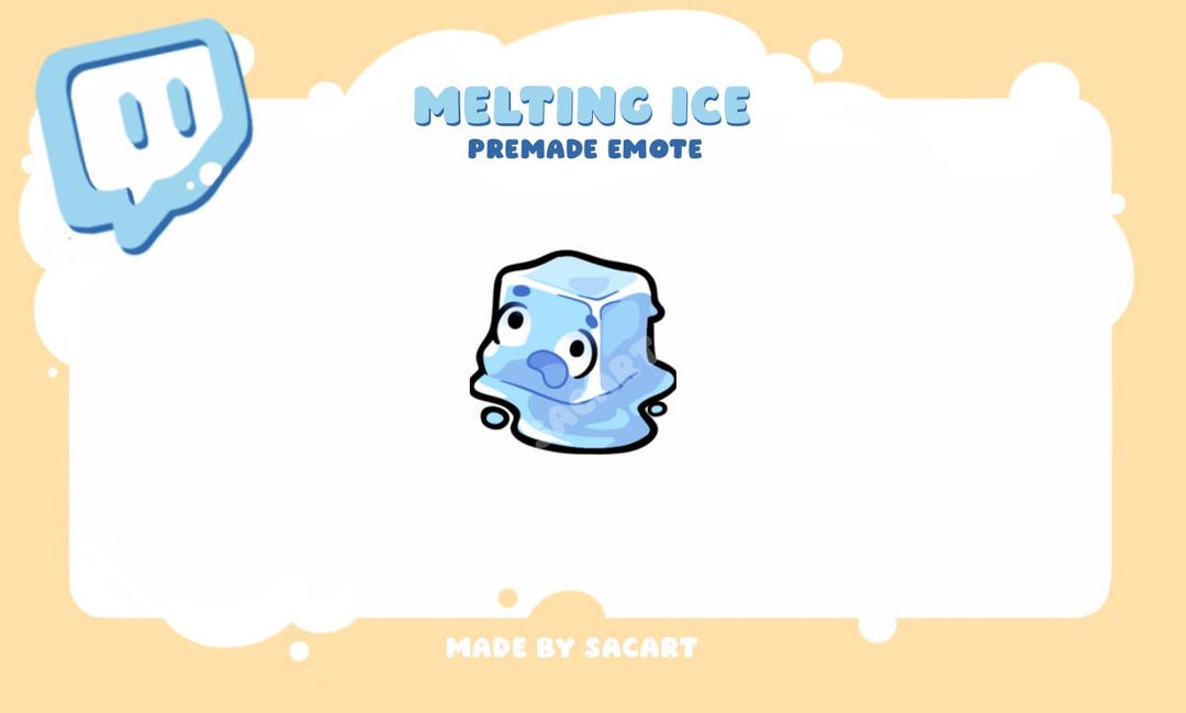 Funny Melting Ice Twitch Emote - SUMMER EDITION - Etsy