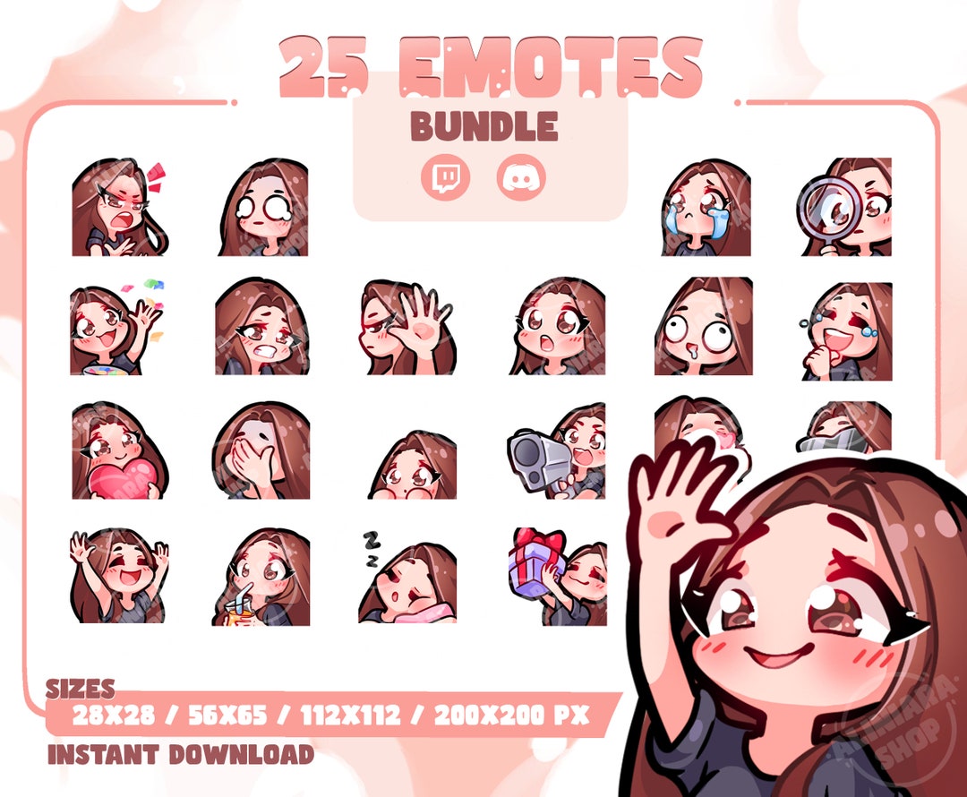 Girl Twitch Emotes 25pcs - Etsy