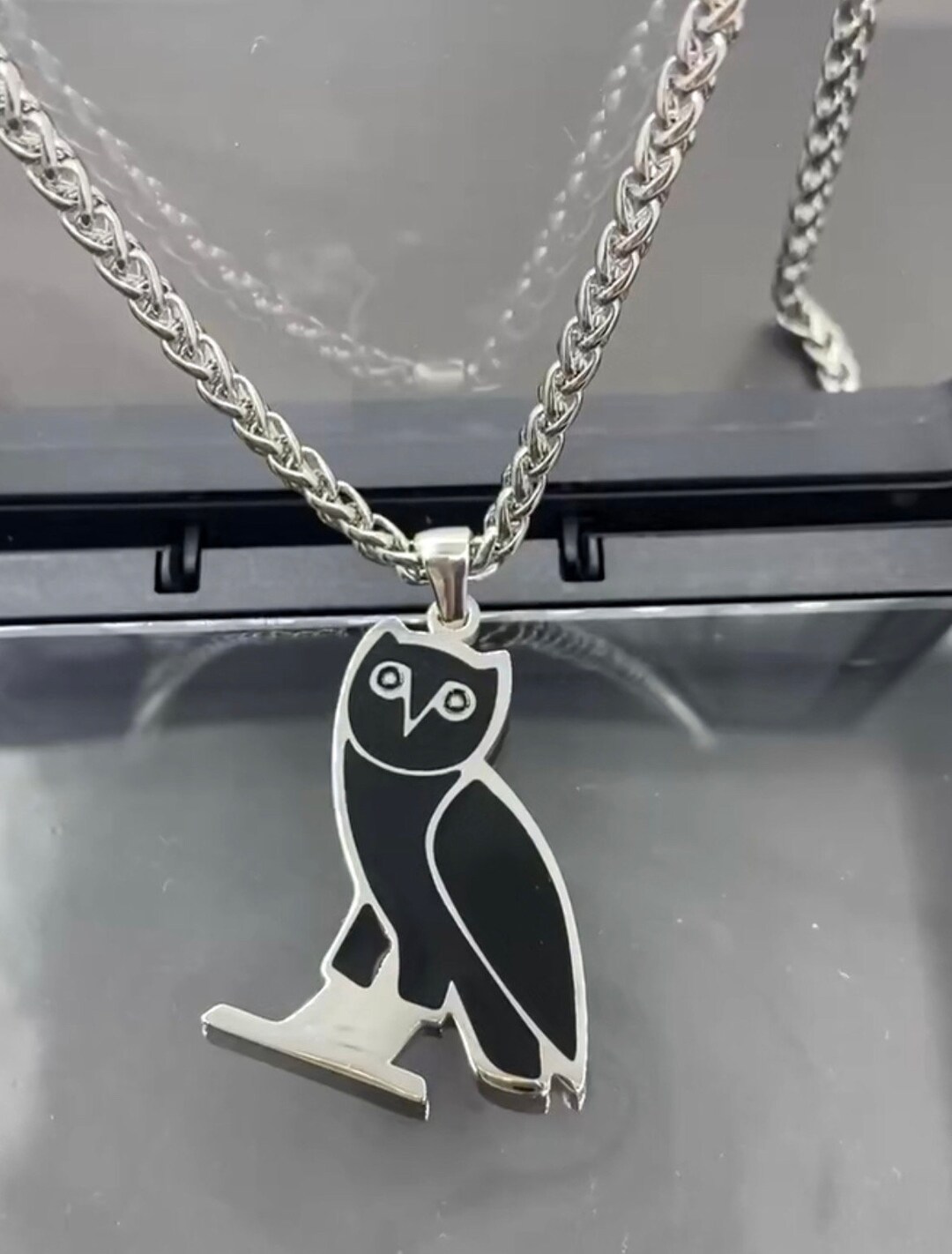Drake OVO Owl Chain, Black and Silver Necklace, Drake Merch, CLB ...