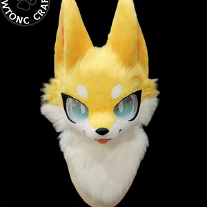 Handmade Fursona Fursuit Head – Yellow Dino Kemono Mask - Etsy