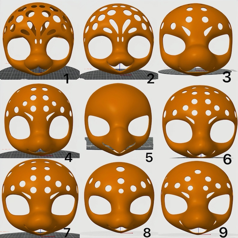 3D Printed Fursuit Mask Base: Kemono Fox, Dino Head - Handmade - Etsy