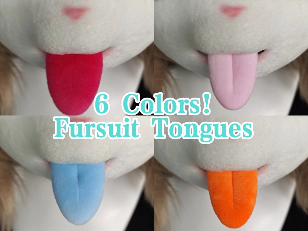 6 Colors Fursuit Tongue, Furry Plush Tongues, Handmade Colorful Furry ...