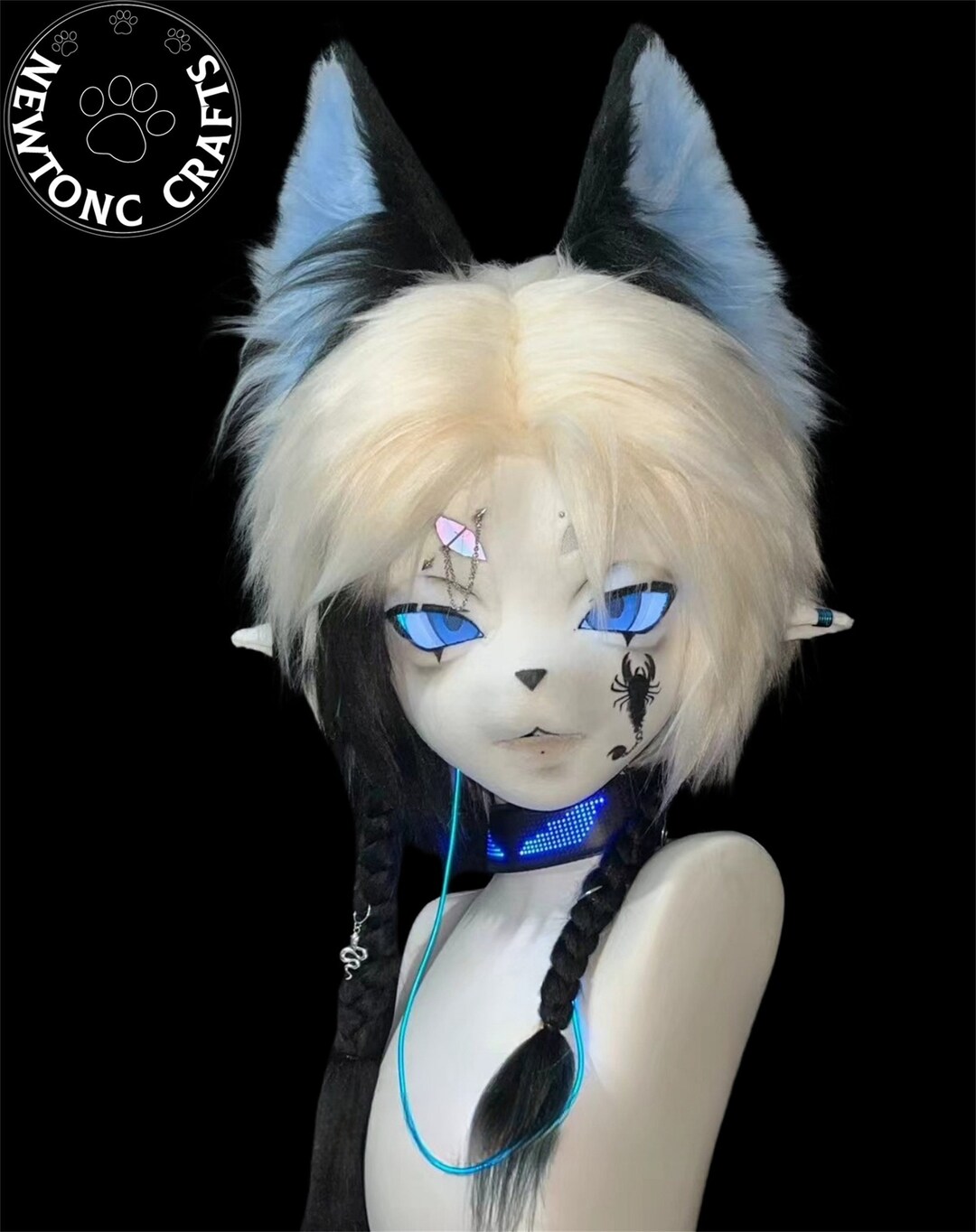 Cat With Scorpion Tattoo - Premade Kig Head Fursuit Mask Kigurumi Head ...