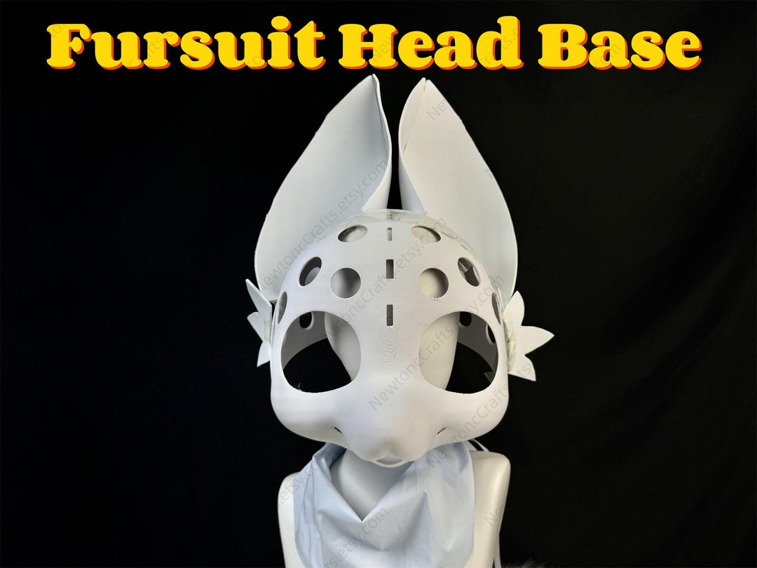 Fursuit Head Base With Back Head, Eva Ears, Eva Cheeks, Fursona Mask ...