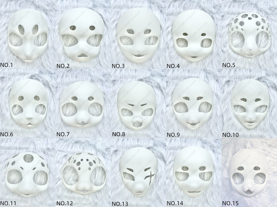 15 Styles Kig Head Base, 3D Printed Fursuit Mask Base, Kigurumi Furry ...