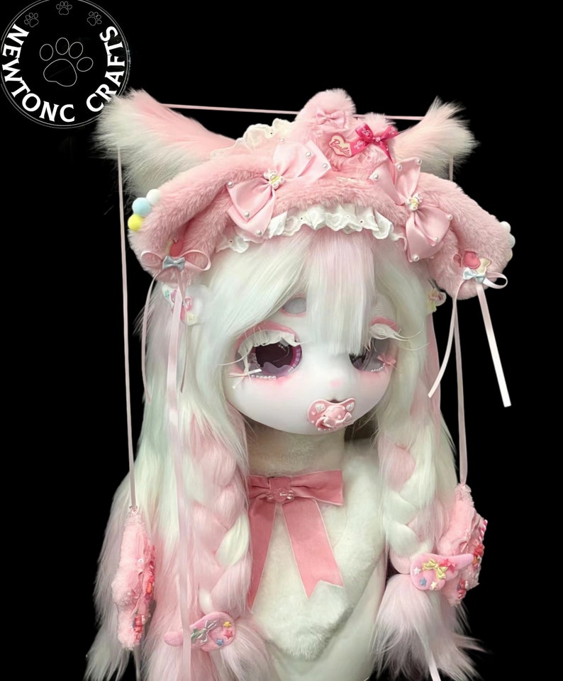Strawberry Cake Kitty - Kawaii Premade Kig Head Fursuit Mask Kigurumi ...