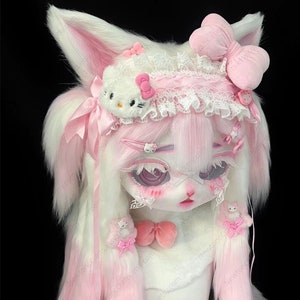 Baby Pink Kitty - Kawaii Premade Kig Head Fursuit Mask Kigurumi Head ...