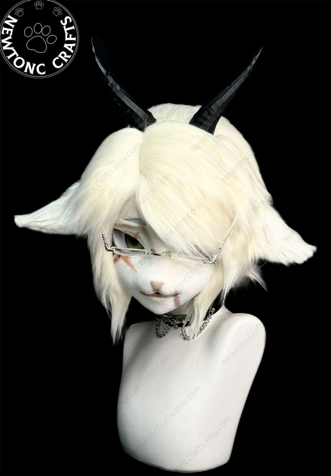 Handmade Goat Fursuit Mask – Pre-made Kig Head, Kemono Fursona Costume ...