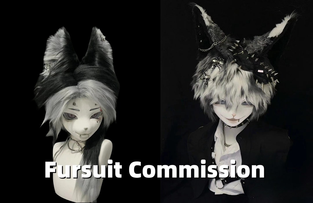 Punk Style Custom Fursuit Head Commission, Kig Fursuit Mask, Kemono ...
