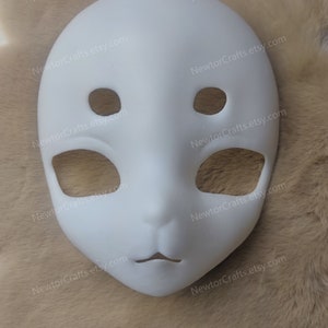 4 Eared White Foxhead Base, Kigurumi Furry Head, Dino Head Base, Kemono ...