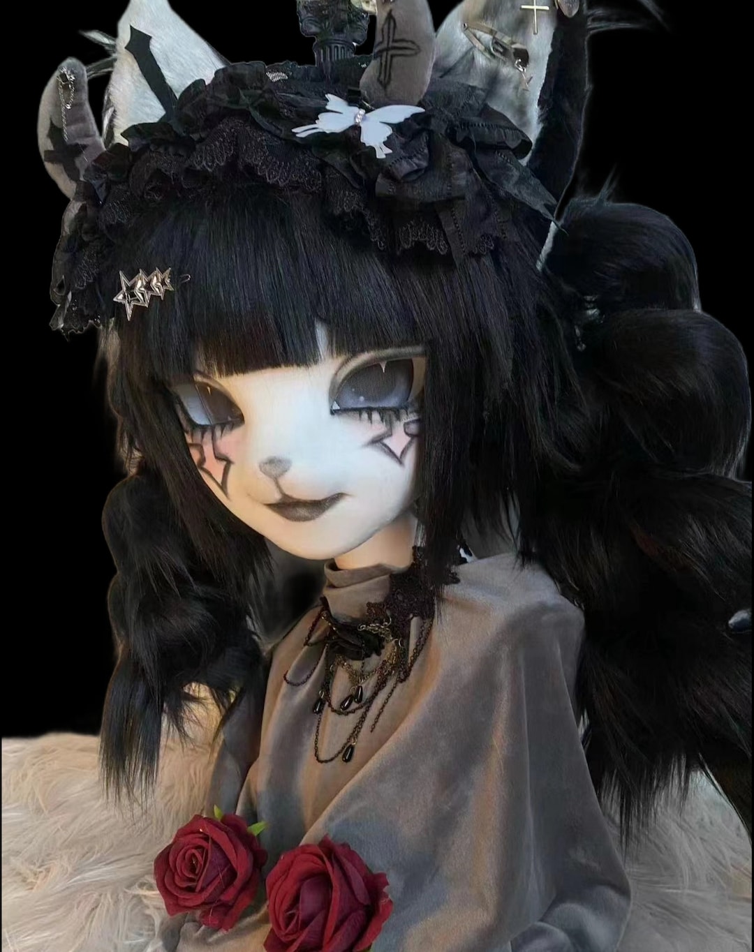 Gothic Fursuit Head Commission Custom Kig Head Fursuit Mask Kigurumi ...