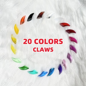 20 COLORS Fursuit Claws, Furry Nails, Handmade Colorful Furry Animal ...