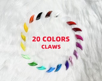 20 Colors Fursuit Claws, Furry Nails, Handmade Colorful Furry Animal ...