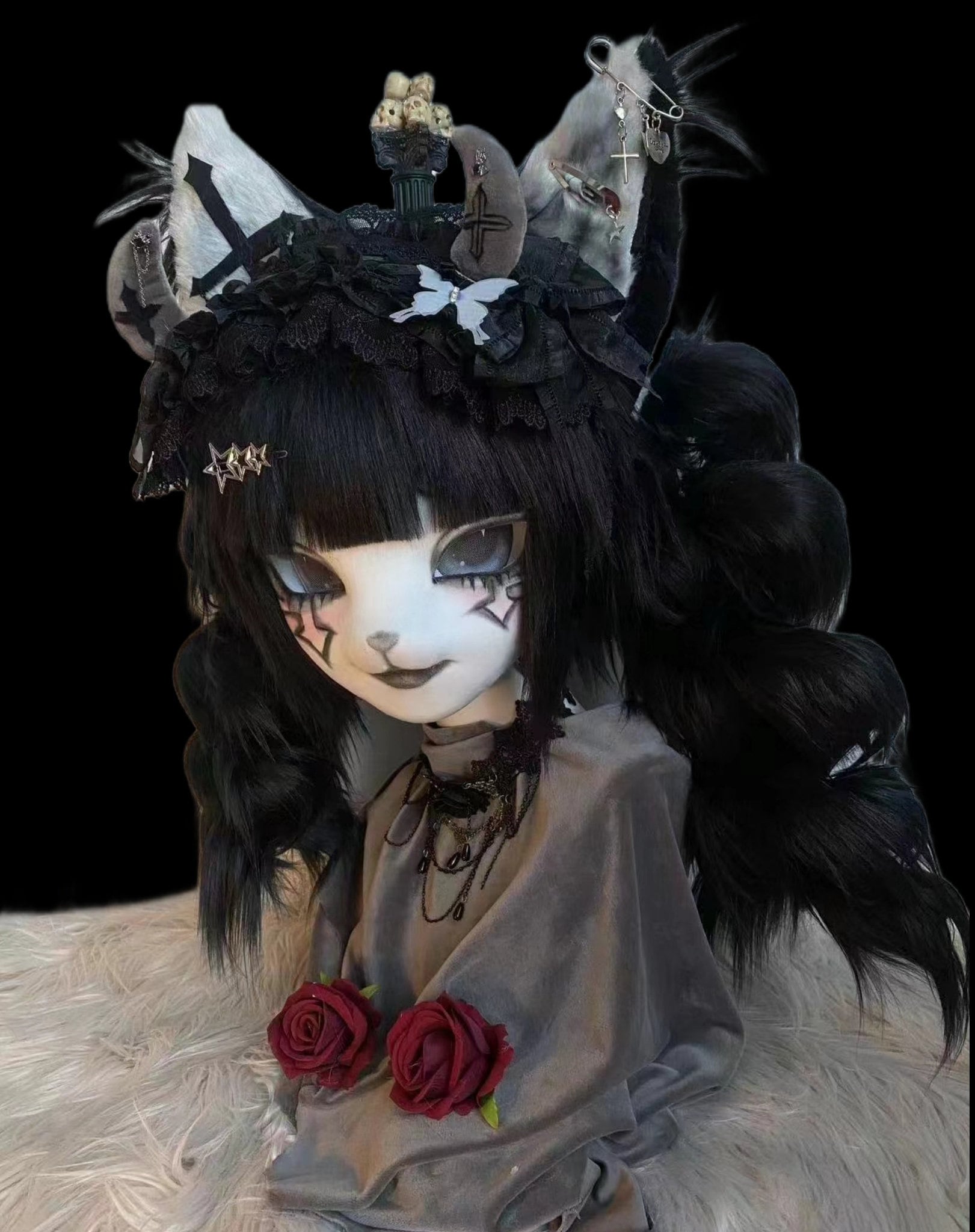Custom Gothic Fursuit Head Commission, Kemono Mask, Furry Gift - Etsy