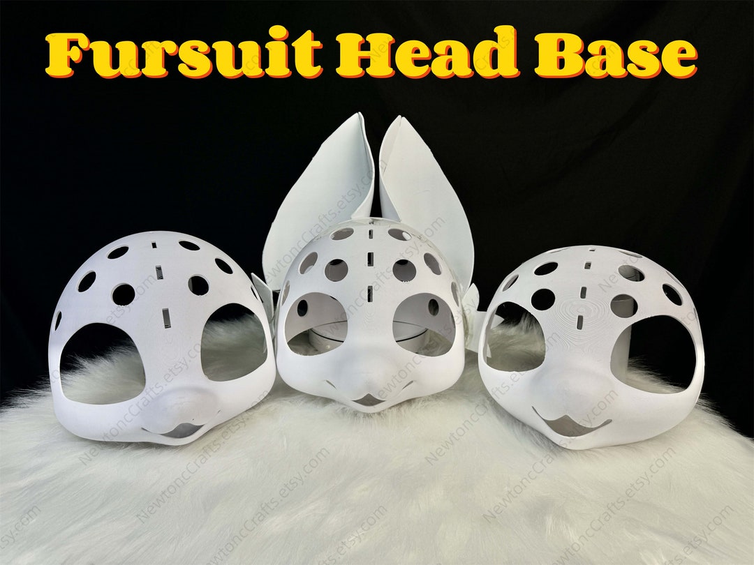 Fursuit Head Base With Back Head, Eva Ears, Eva Cheeks, Fursona Mask ...