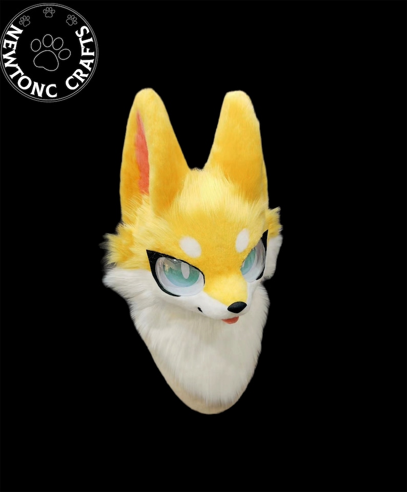 Handmade Fursona Fursuit Head – Yellow Dino Kemono Mask - Etsy