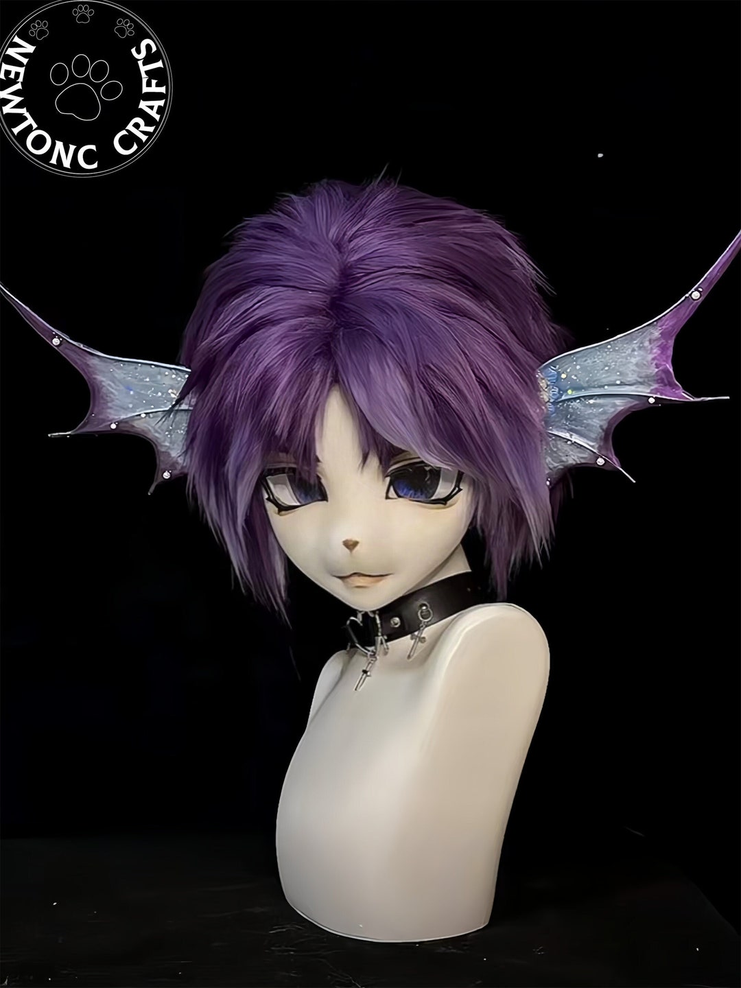 Purple Siren Finished Fursuit Head, Premade Kemono Mask, Handmade ...