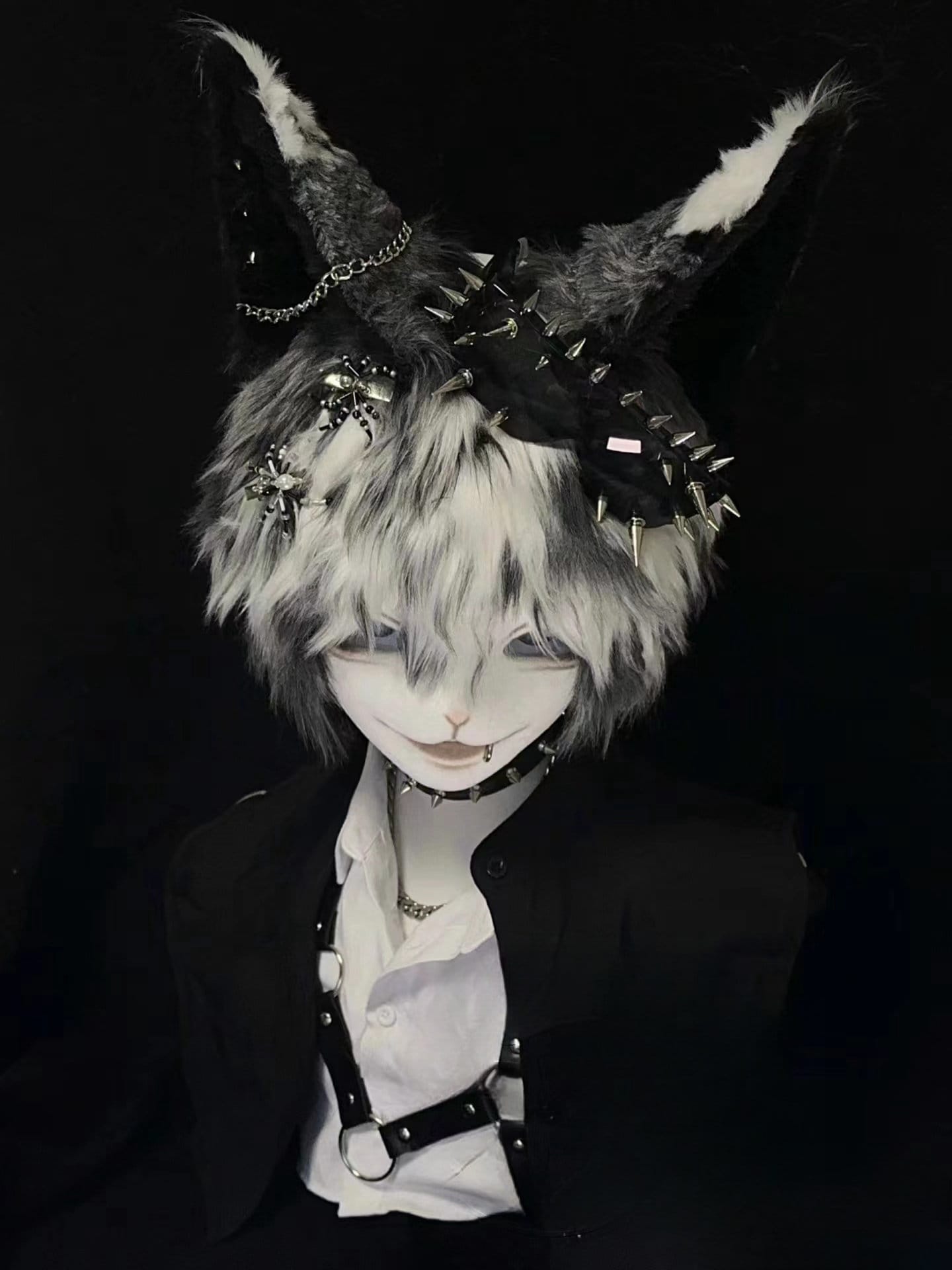 Punk Style Custom Fursuit Head Commission, Kig Fursuit Mask, Kemono ...