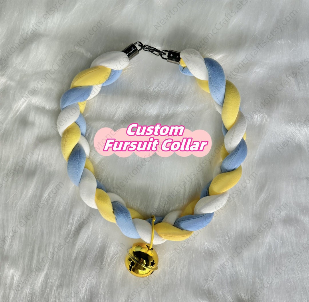 Custom Fursuit Collar With Bell, Furry Choker, Kigurumi Neck Bib ...