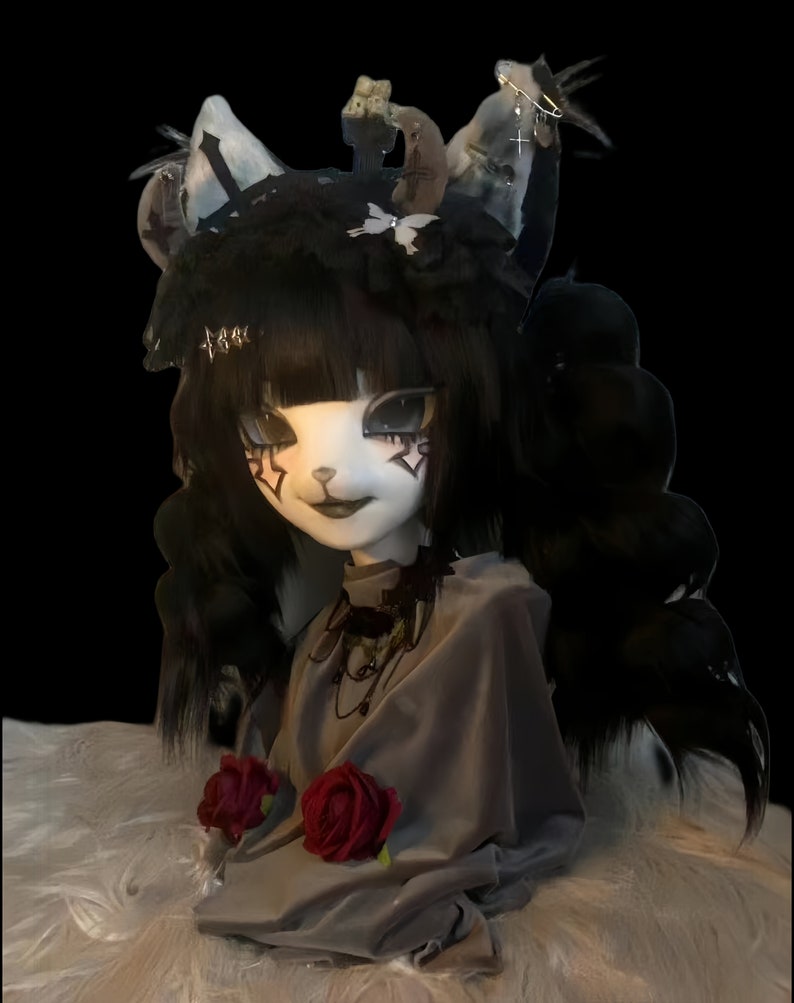 Custom Gothic Fursuit Head Commission, Kemono Mask, Furry Gift - Etsy ...