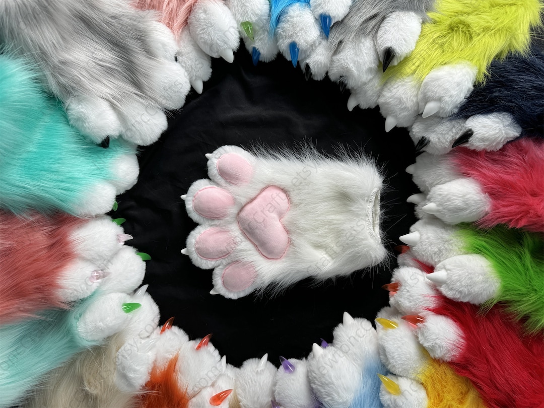 21 COLORS Fursuit Paws 4 Fingers, Cheap Cat Gloves, Custom Fursuit ...