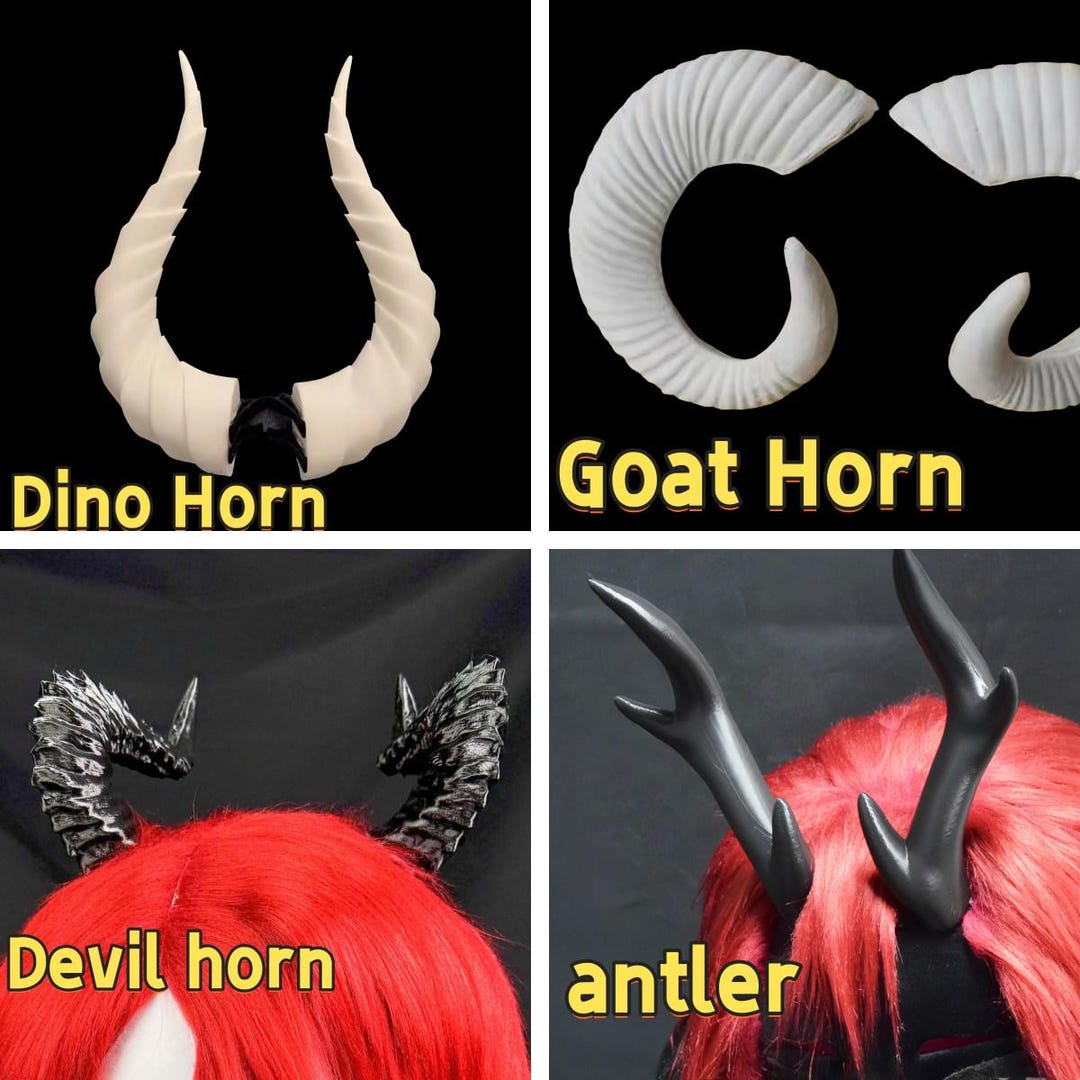 Custom 3D Printed Fursuit Horns, Cosplay Accessory - Etsy