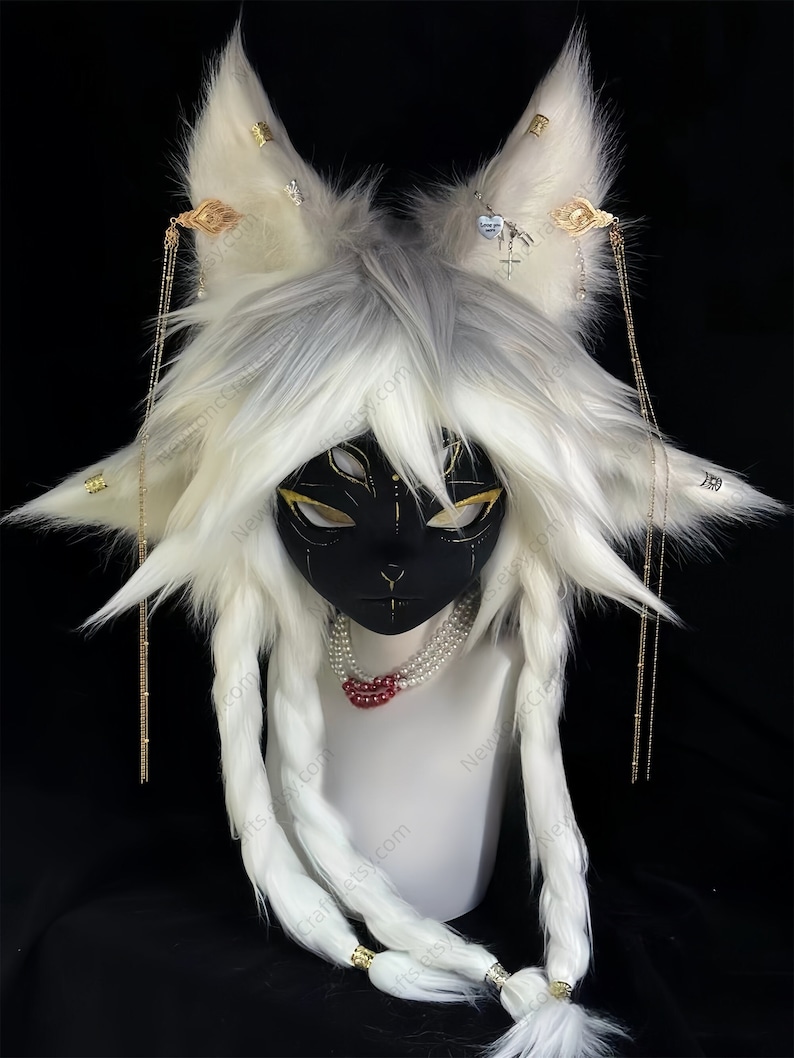 4 Eared Black Faced Fox - Premade Fursuit Head, Finished Furry Mask ...
