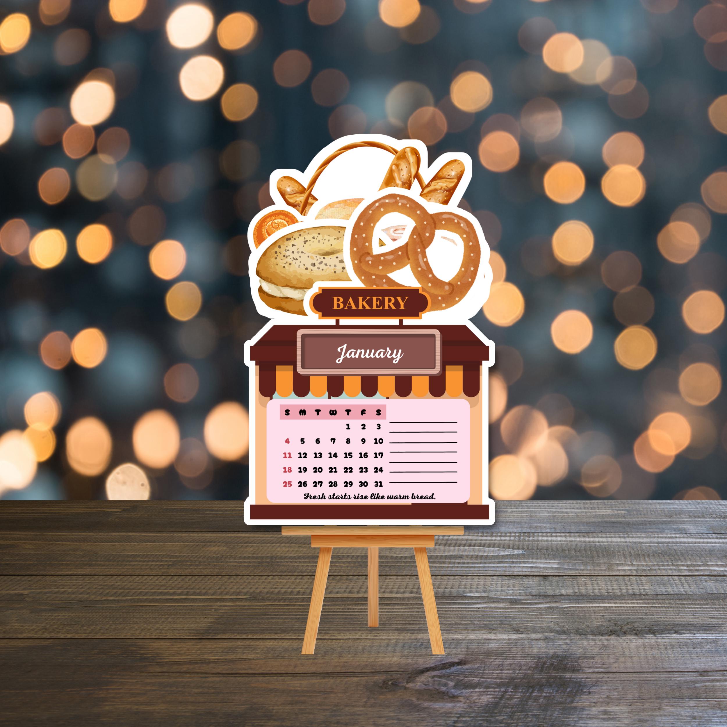 2026 Calendar, Bakery Calendar, Printable Calendar, Cute Calendar, Cute ...