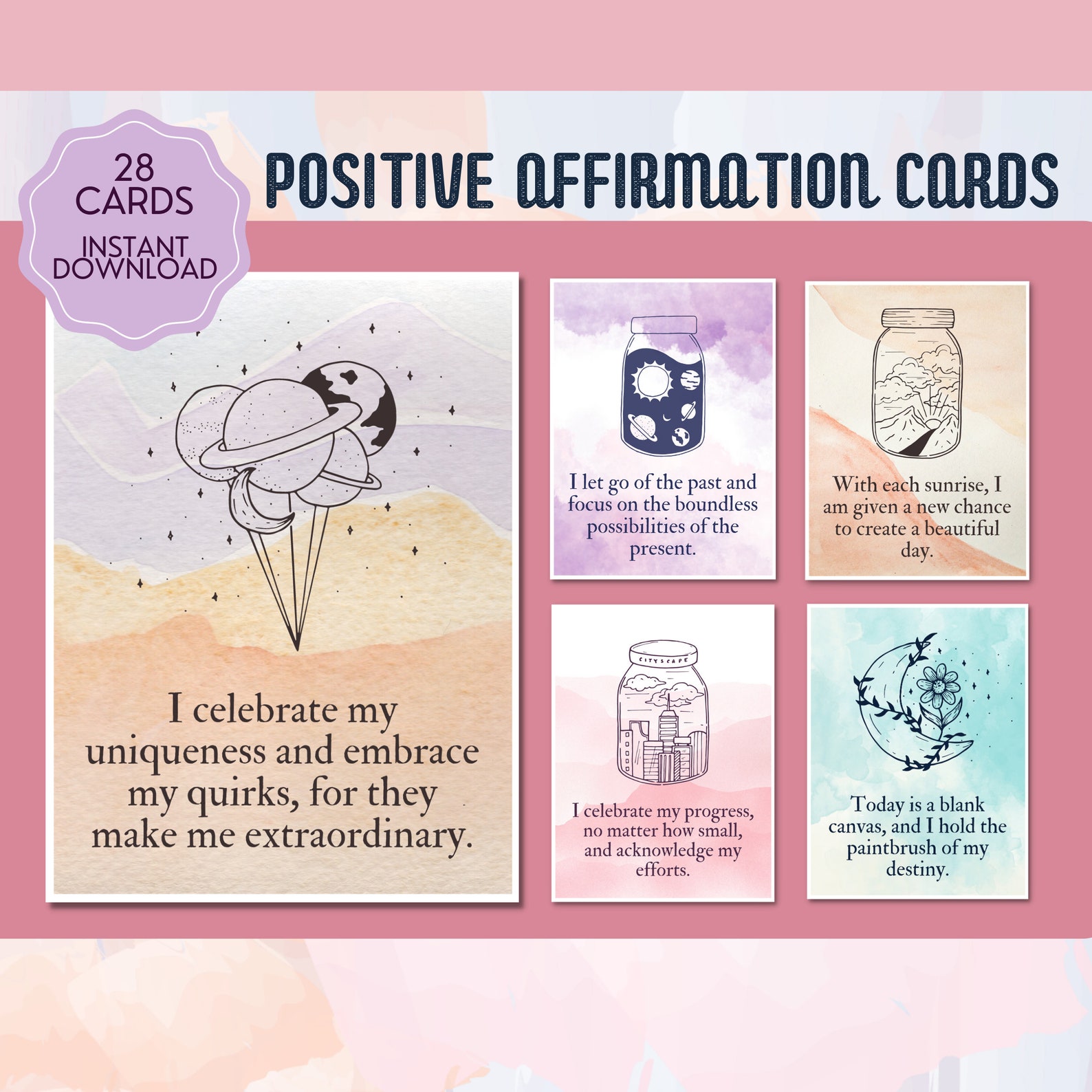 Watercolor Prints, Positive Affirmation, Affirmation Cards Printable ...