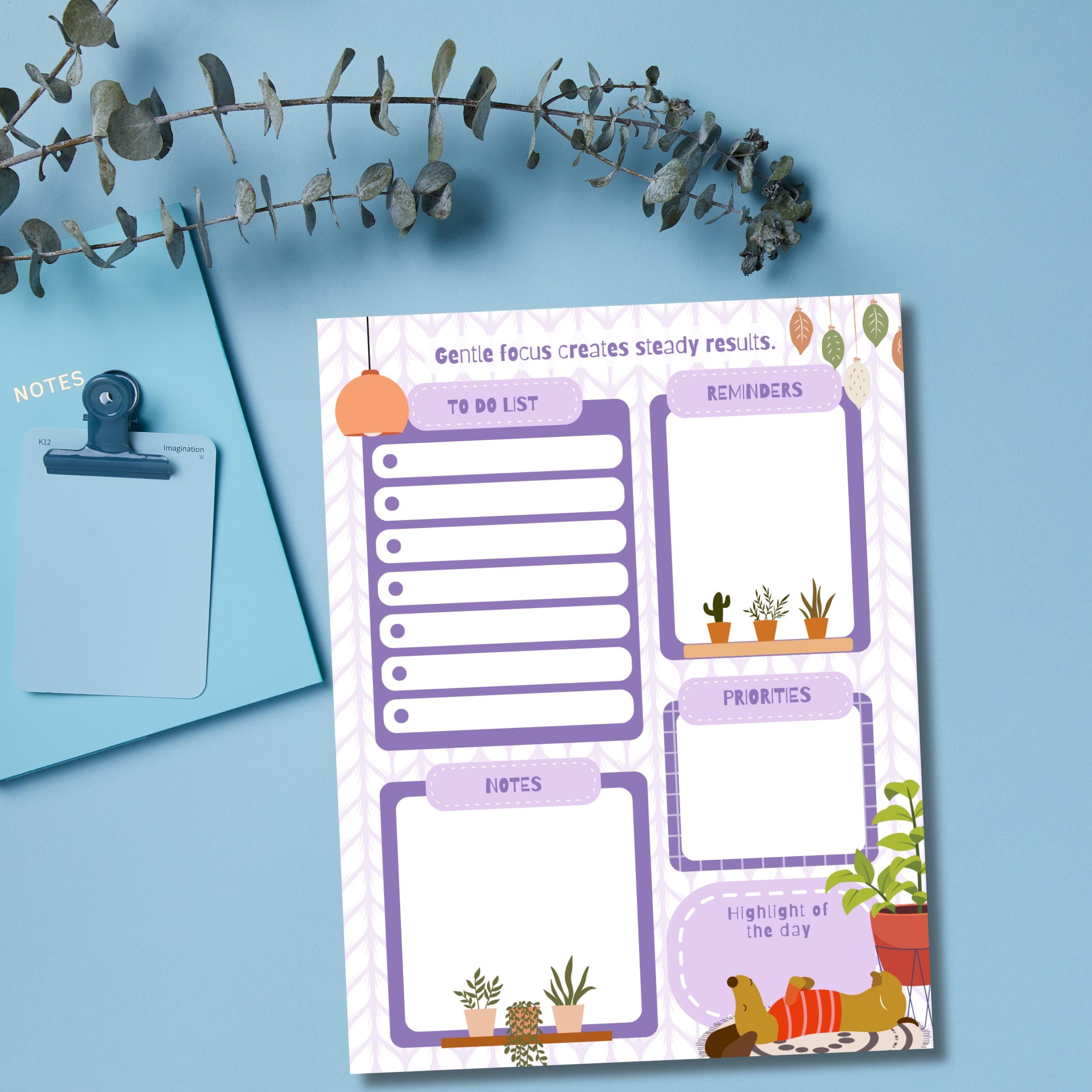 Cozy Dog Printable Notepad, Kawaii Memo Pad, Cute to Do List, Printable ...
