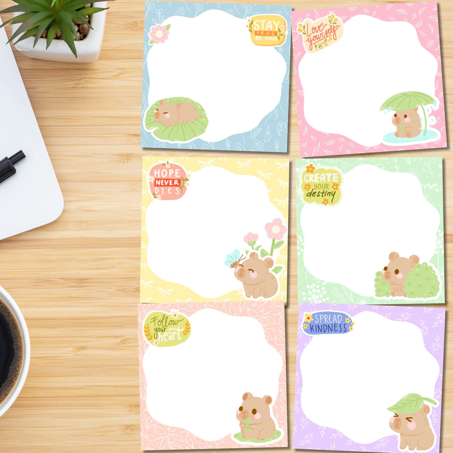 Capybara Print, Cute Capybara, Capybara Printable Notepad, Capybara ...
