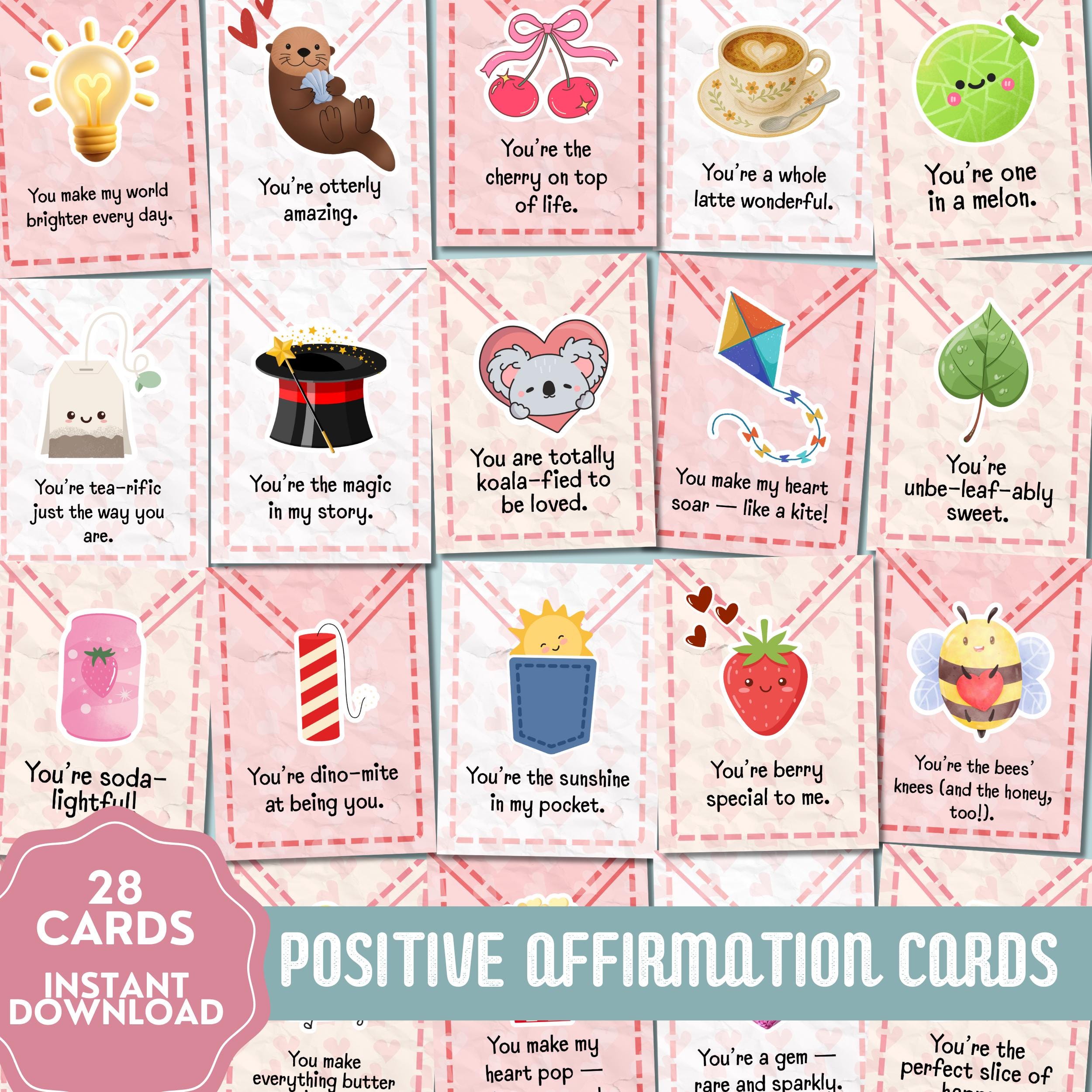 Fun Valentine Cards, Positive Affirmation Cards, Affirmation Cards ...