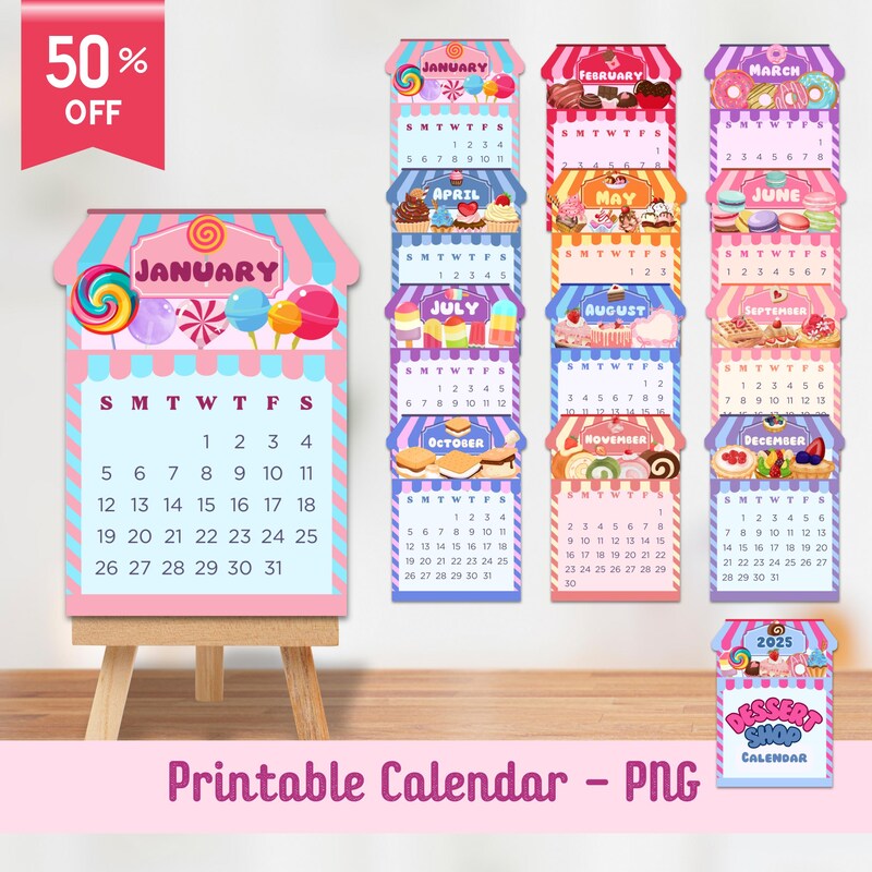 Colorful Calendar - Etsy