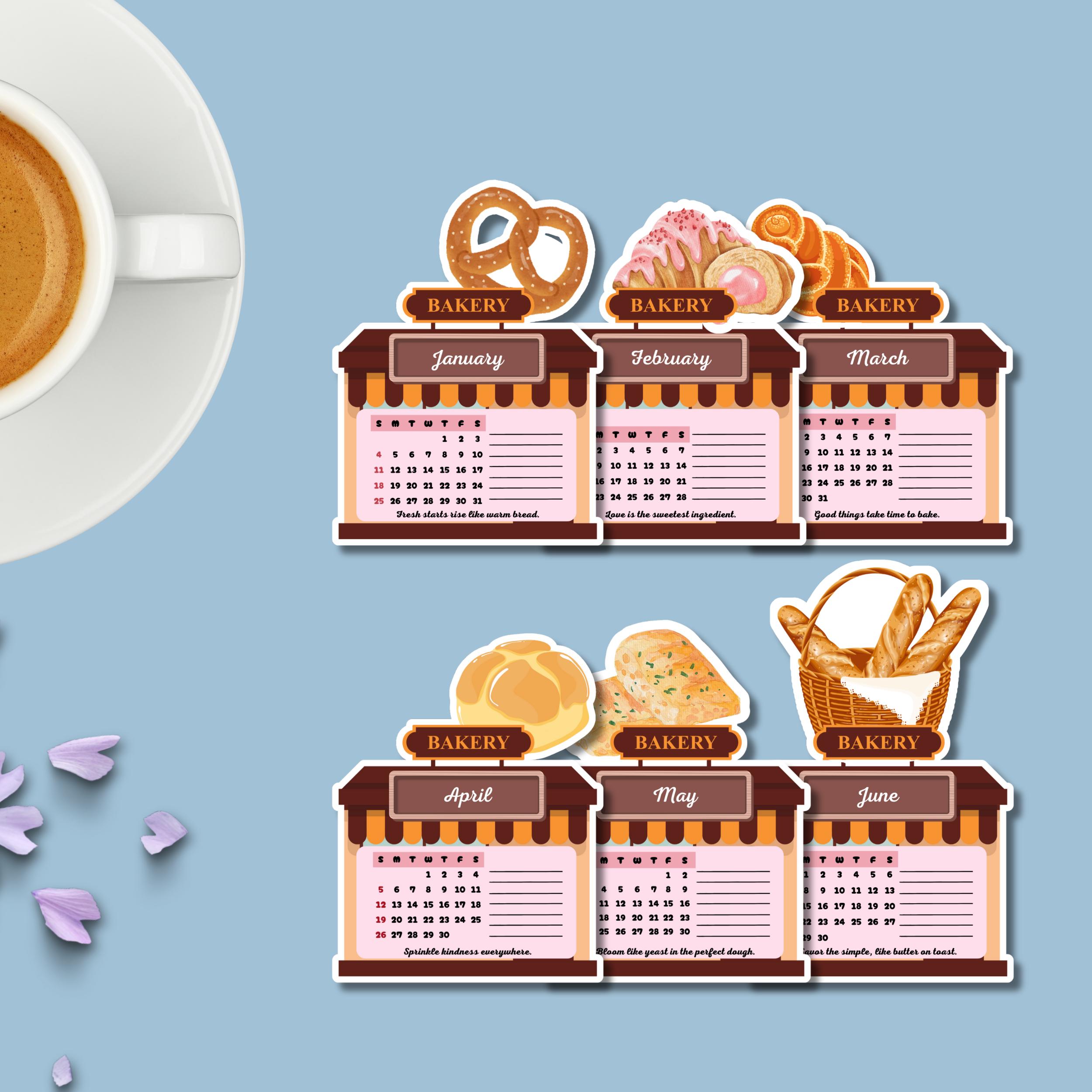 2026 Calendar, Bakery Calendar, Printable Calendar, Cute Calendar, Cute ...