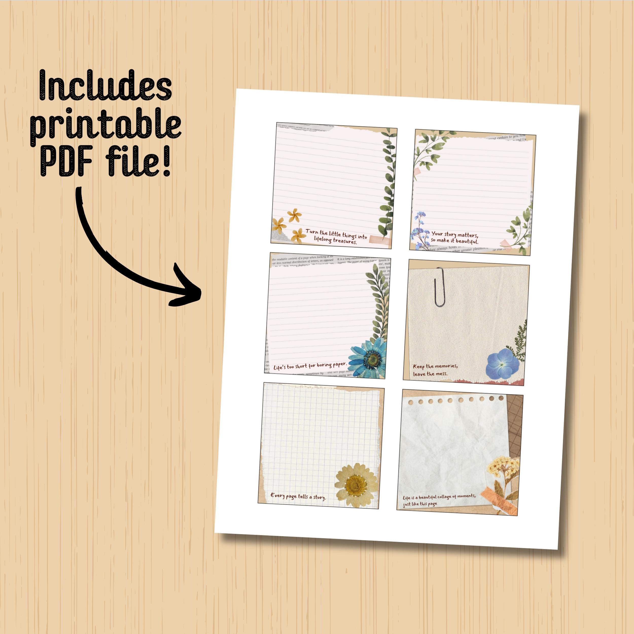 Scrapbook Prints, Printable Notepad, Positive Affirmation, Kawaii Memo ...