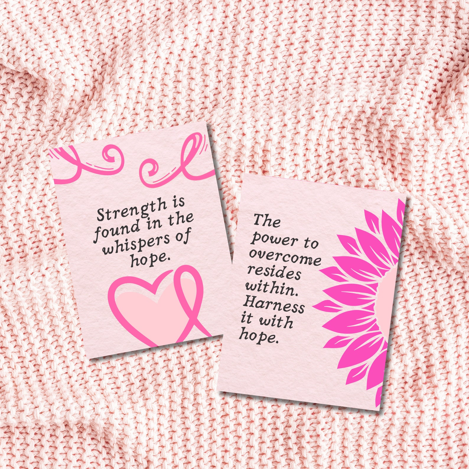 Breast Cancer Awareness Positive Affirmation Cards Printable, Positive ...