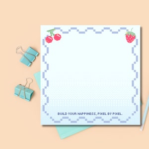 Pixel Art, Pastel Stationery, Printable Notepad, Kawaii Memo, Positive ...