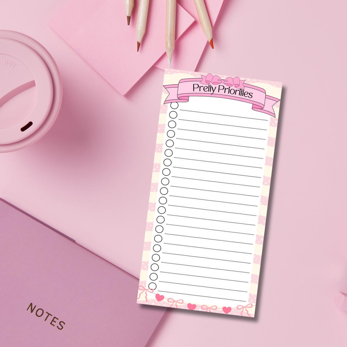 Coquette to Do List, Printable Notepad , Kawaii Memo, to Do List, Cute ...