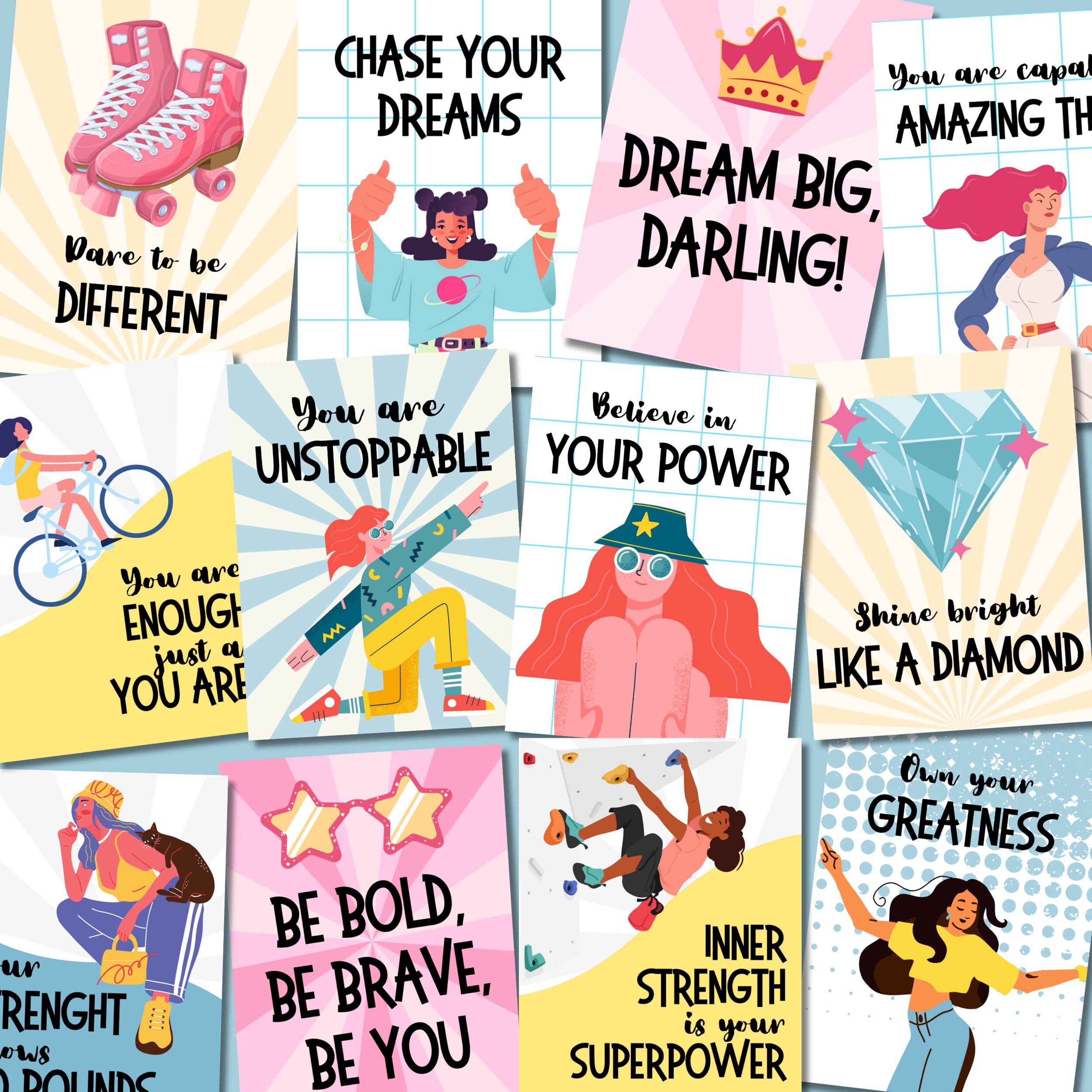 Positive Affirmation Cards Printable Girl Power, Positive Quotes ...
