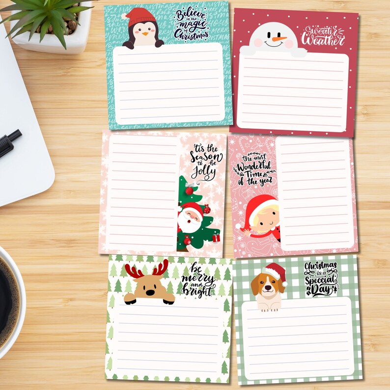 Christmas Notepad,printable Notepad, Cute Stationery, Kawaii Memo ...