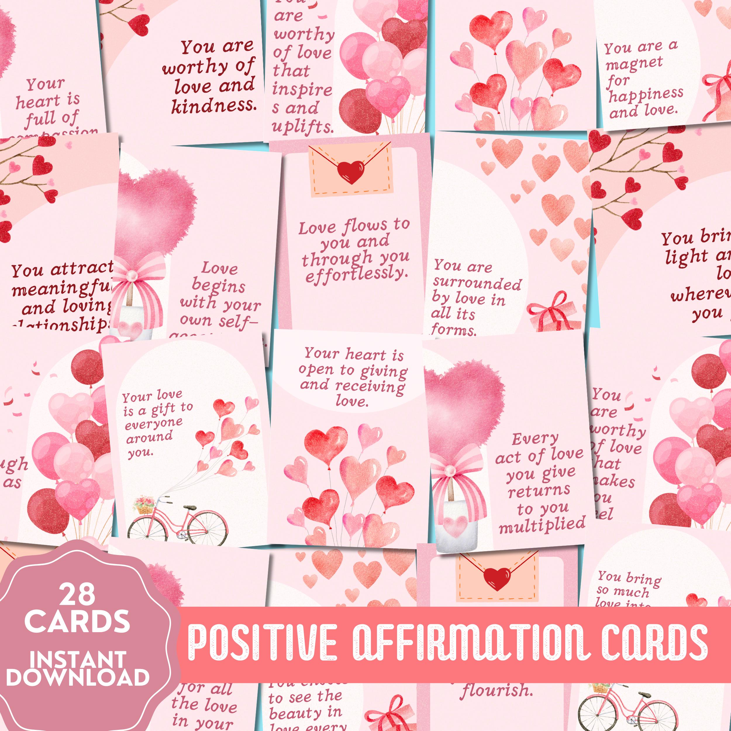 Valentines Positive Affirmation Cards, Affirmation Cards Printable ...