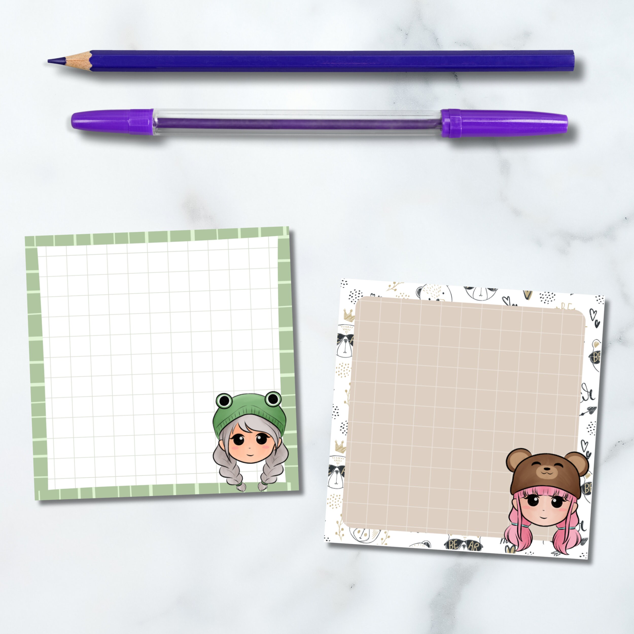 Printable Memo Pad , Kawaii Memo Sheets, Cute Printable Notepad , Cute ...