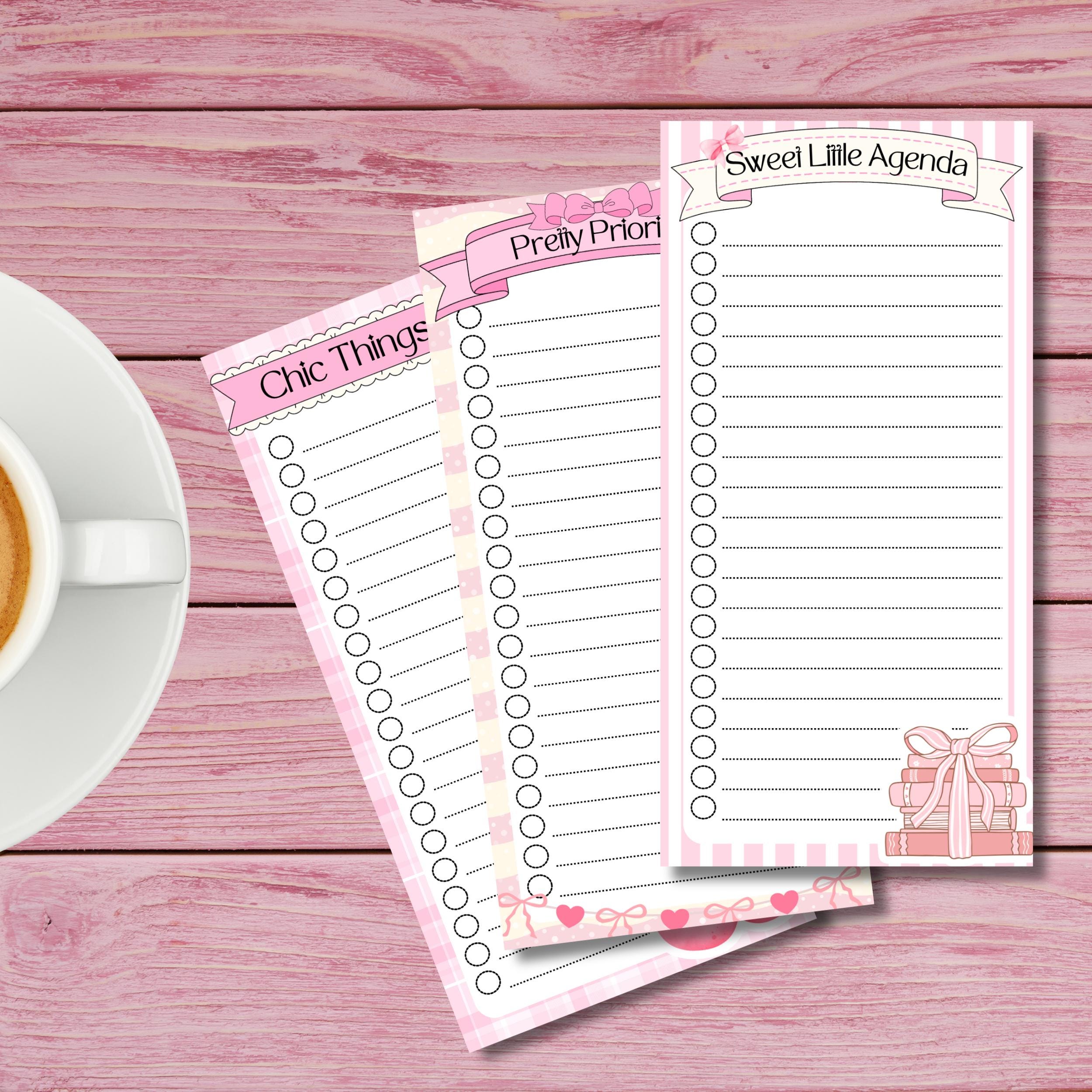Coquette to Do List, Printable Notepad , Kawaii Memo, to Do List, Cute ...
