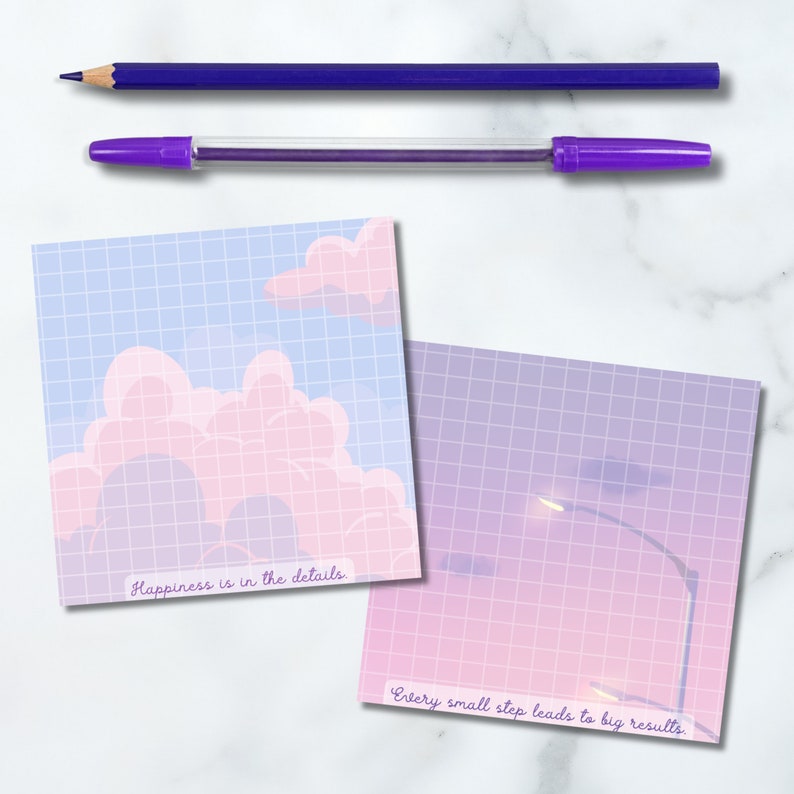 Positive Cute Printable Memo Pad , Lofi Printable Notepad , Positive ...