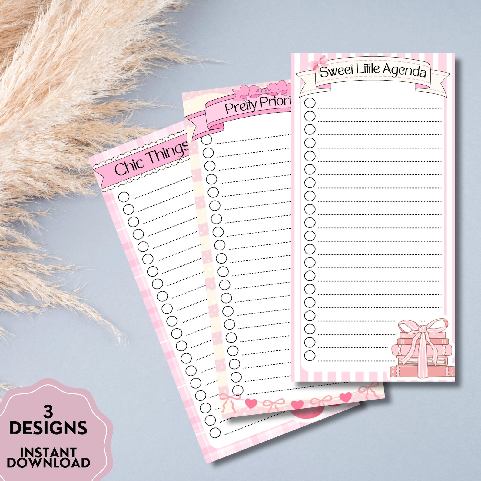 Coquette to Do List, Printable Notepad , Kawaii Memo, to Do List, Cute ...